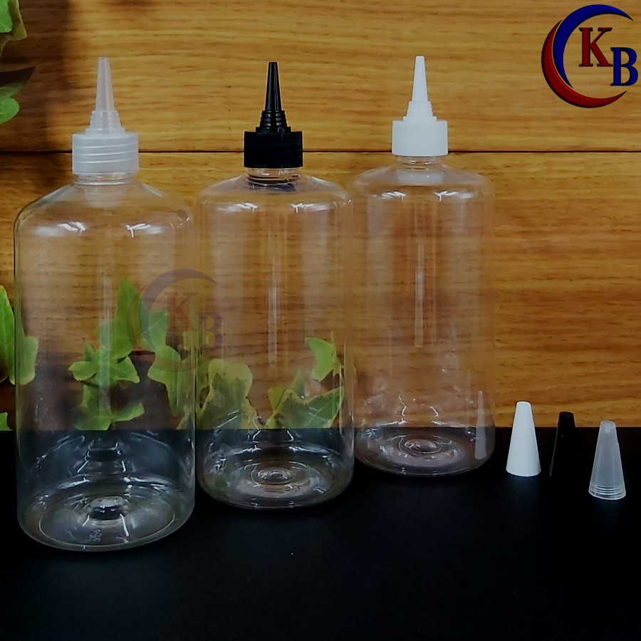 Jual BOTOL KERUCUT 500 ML TINTA NECK 24 / BOTOL PLASTIK PET HS CLEAR ...