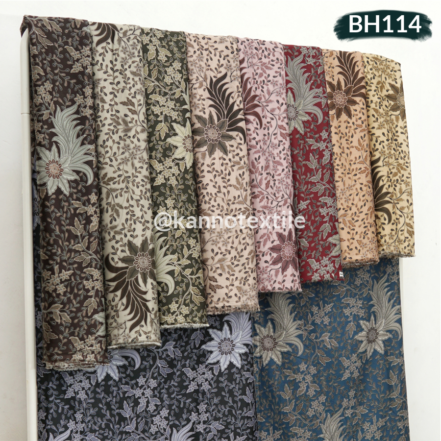 Jual KAIN BATIK HALUS SEMI SUTRA BH114 MOTIF BUNGA WARNA MAROON/HITAM ...