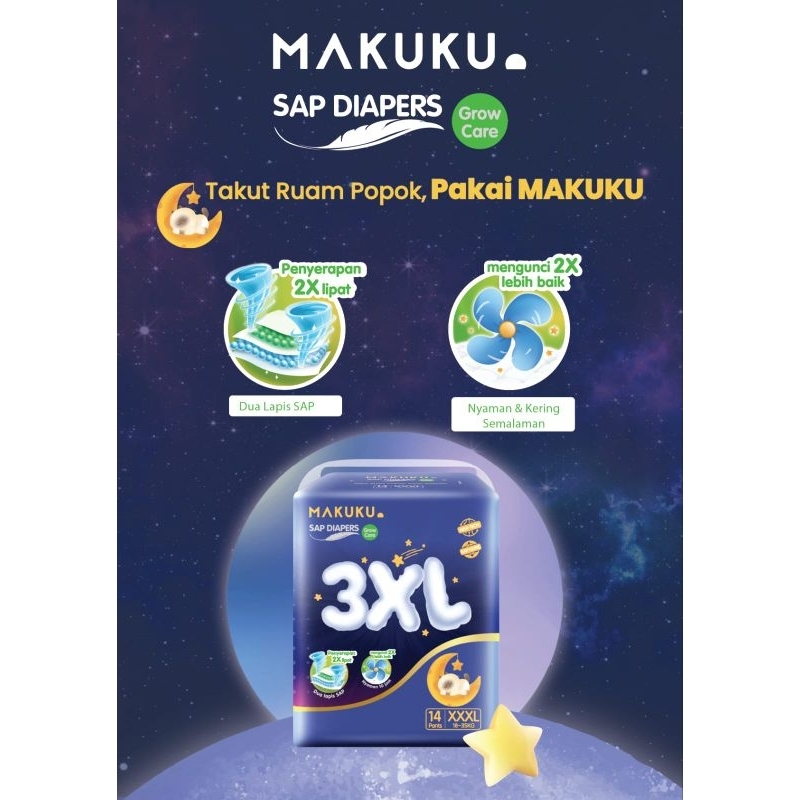 Jual pampers makuku grow care xxxl14 | Shopee Indonesia