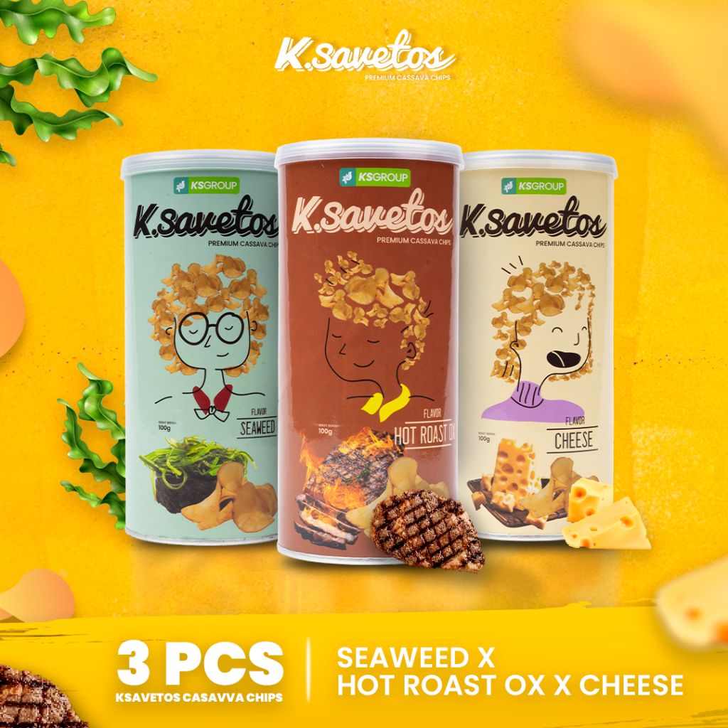 Jual K.Savetos Cemilan Keripik Singkong Mix Seaweed x Hot Roast x ...