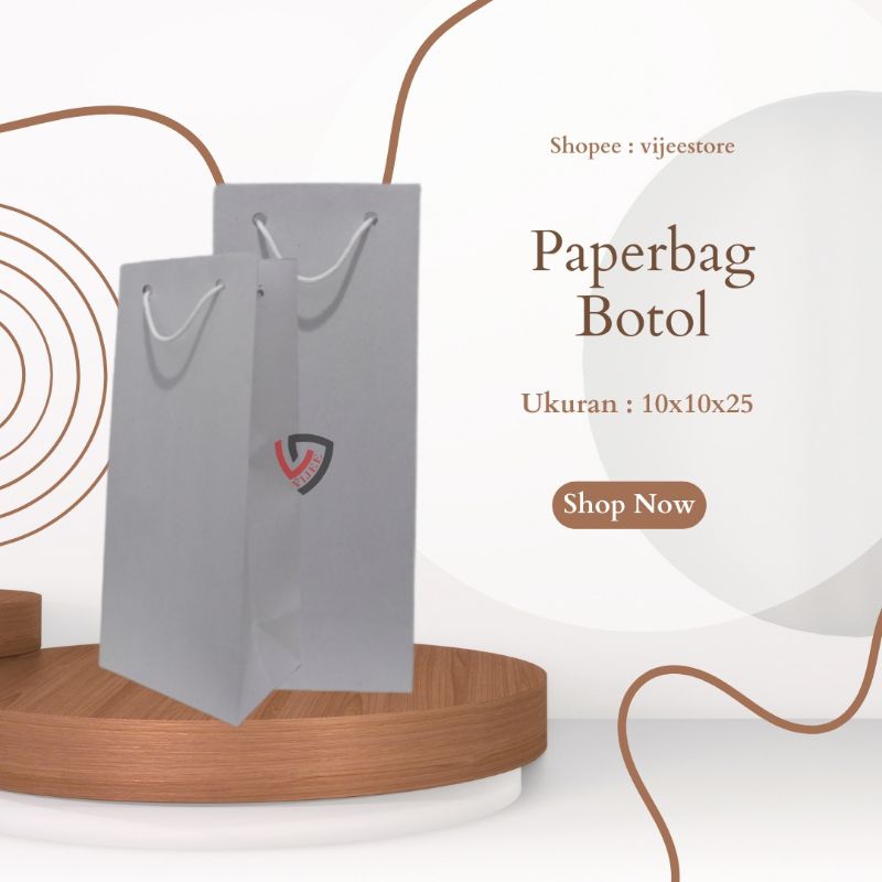 Jual PAPERBAG BOTOL UKURAN 10X10X25/GOODIE BAG SOUVENIR | Shopee Indonesia