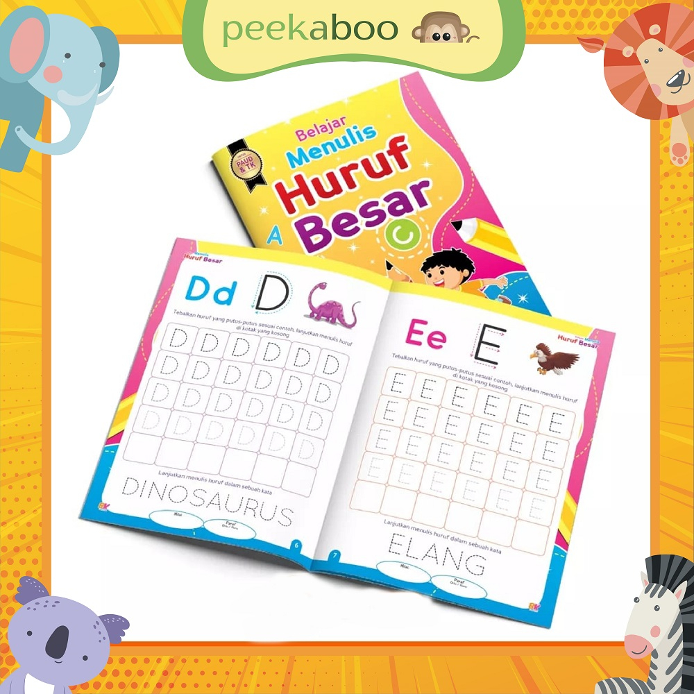Jual Buku Menulis & Mengenal Angka Huruf Alfabet Huruf / Buku Belajar Anak Tracing - HURUF BESAR ...