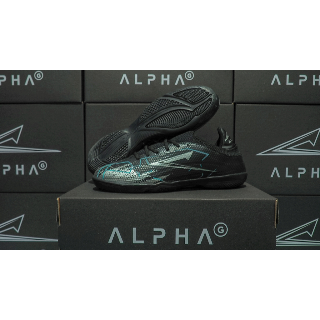 Jual SEPATU FUTSAL ALPHA G ORIGINAL Hitam Silver | Shopee Indonesia