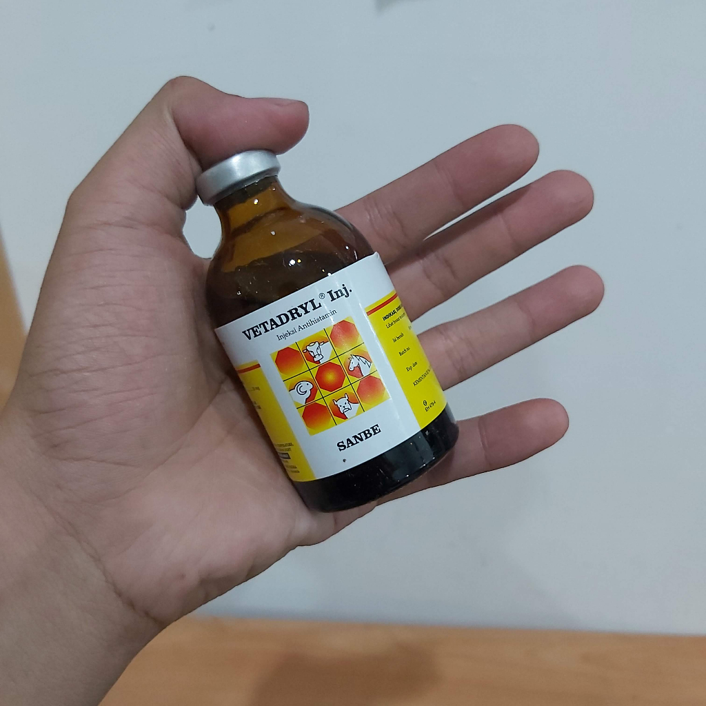 Jual Vetadryl Inj 50 ml Antihistamin Obat Alergi Hewan Ternak Gatal ...