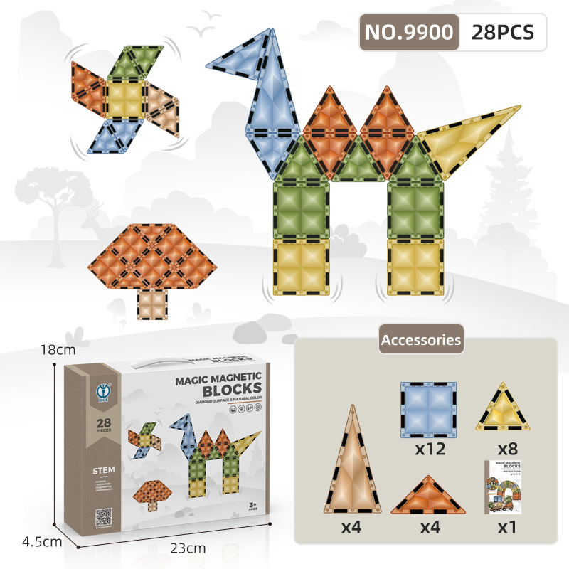 Jual Mainan Magnetic Tiles Blocks 4D Diamond Puzzle Board Sheet / STEM ...