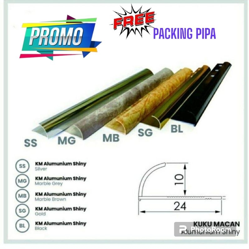 Jual Alumunium Tile Trim Bonbon Kucan Kuku Macan Free Packing Pipa ...