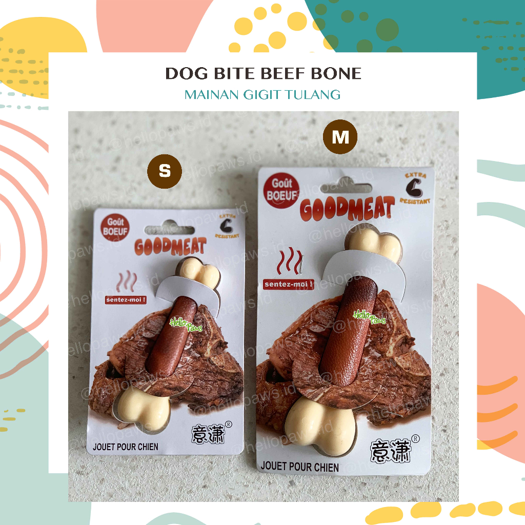 Jual Yummy Beef Bone Bite Dog Teether - Mainan Gigit Tulang Kunyah ...