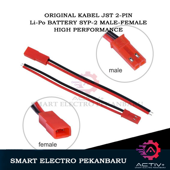 Jual ORIGINAL JST Connector 2 Pin Male Female Kabel Baterai Li-Po ...