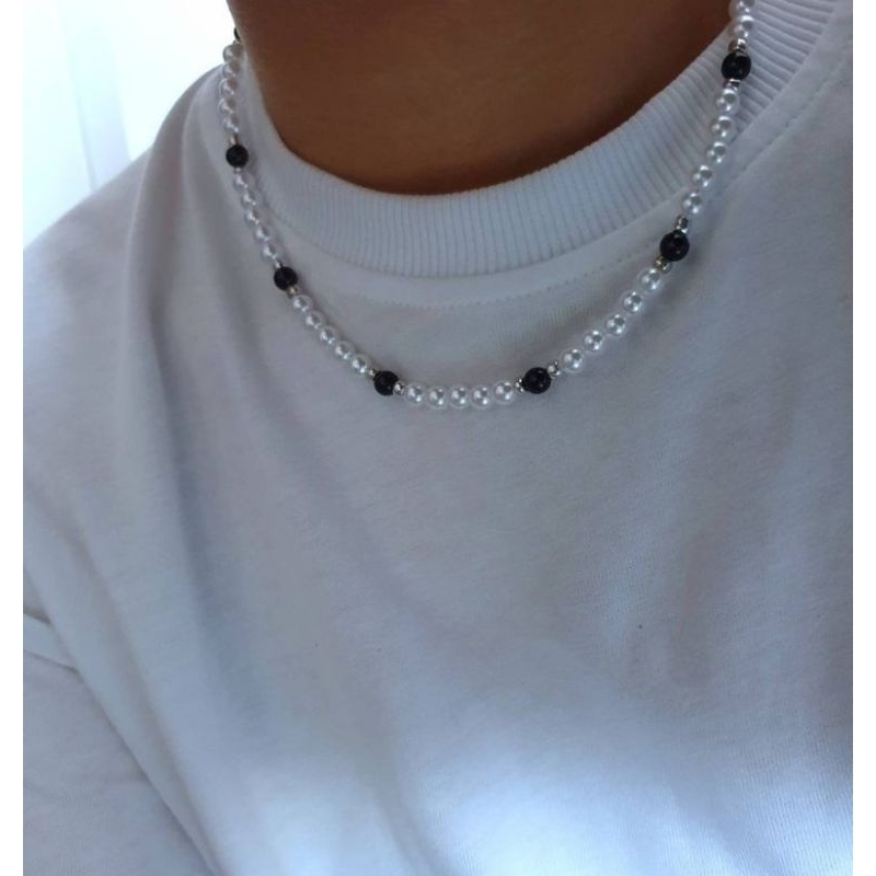 Jual Kalung Manik - Manik Beads Mutiara Model Korea Pria Wanita ...