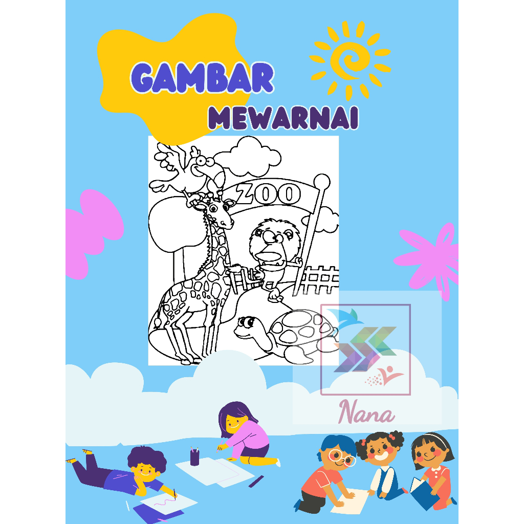 Jual Gambar Sketsa Mewarnai / Kebun Binatang / Part 1 / Gambar Sketsa ...