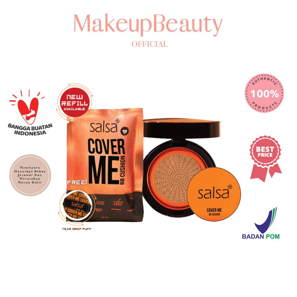 Jual SALSA Cover Me BB Cushion - Semi Matte with Red Algae Niacinamide ...