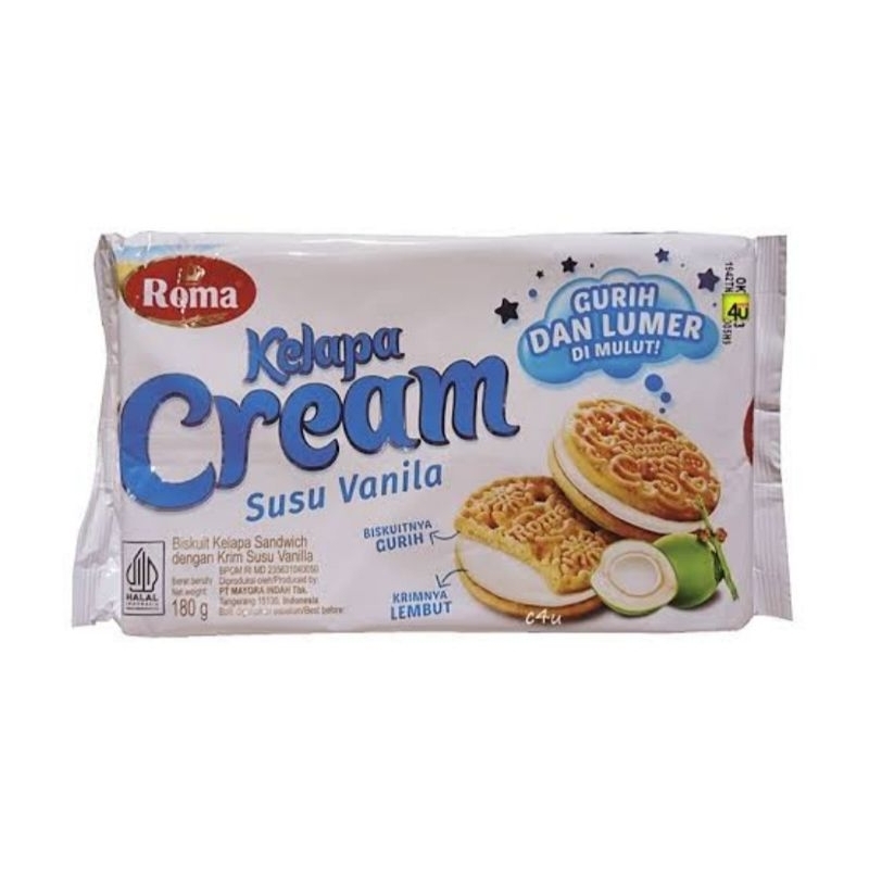 Jual Roma kelapa cream 189 gram 1 dus isi 28 pcs | Shopee Indonesia