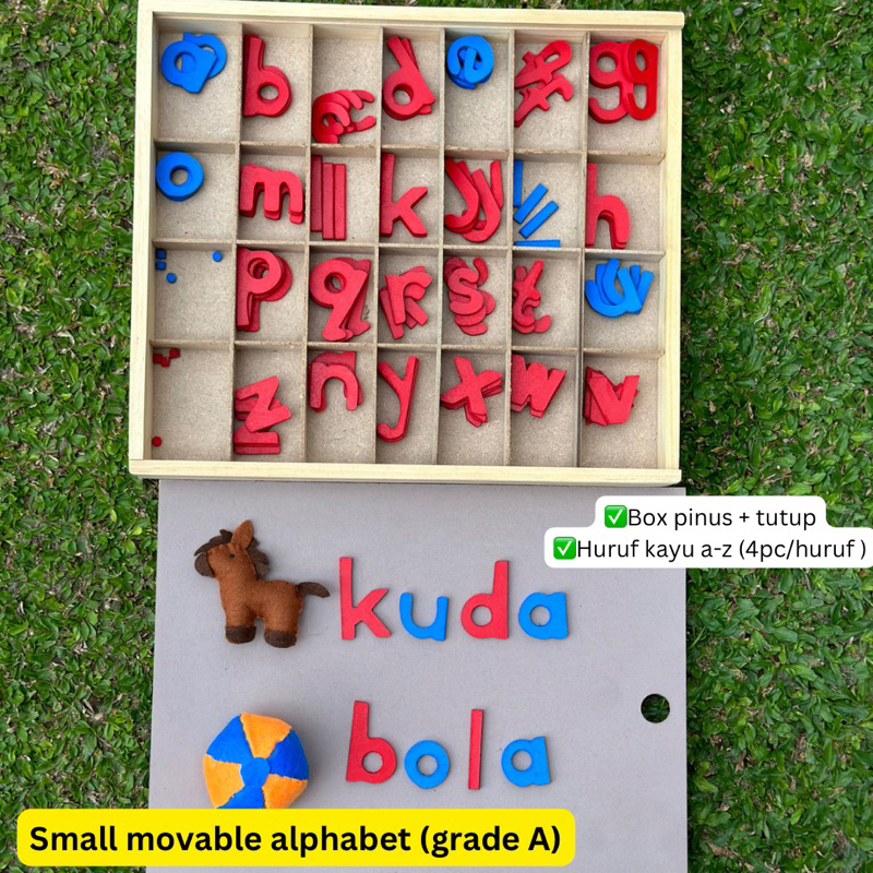 Jual Small Movable Alphabet Montessori grade A / sma grade A / mainan ...