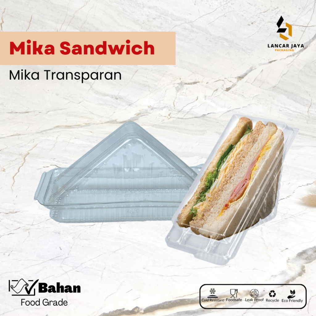 Jual [10 PCS] Mika Plastik Segitiga Sandwich Sando Roti Fruit Salad ...