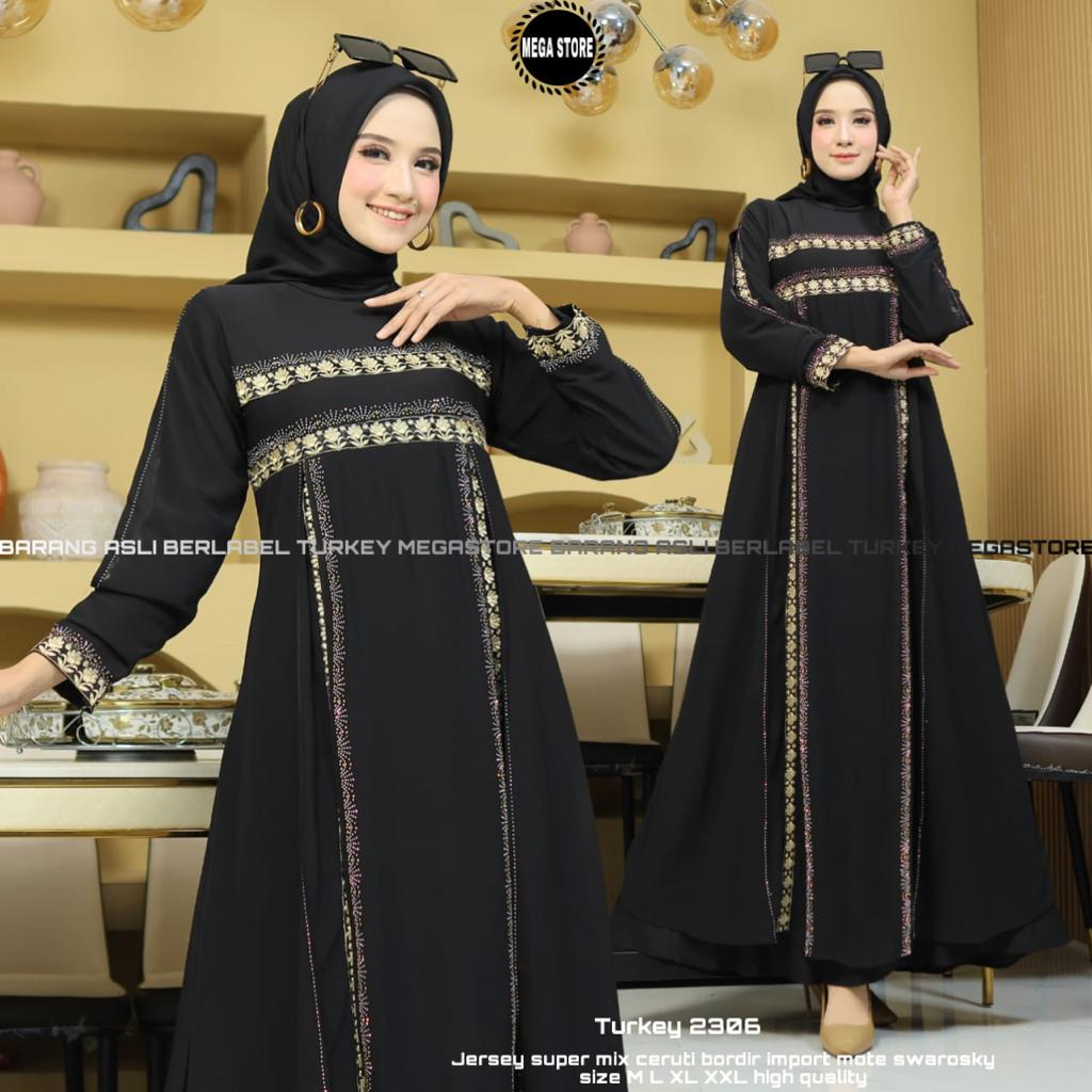 Jual Abaya Arab Turkey 2306 Pakistan Umroh Gamis Jalabiya Mesir Baju ...
