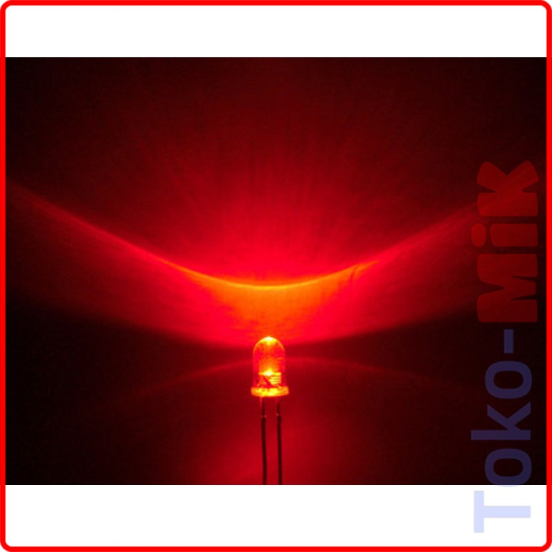 Jual LED 3MM 3 MM BENING CLEAR TRANSPARAN NYALA WARNA MERAH RED ...