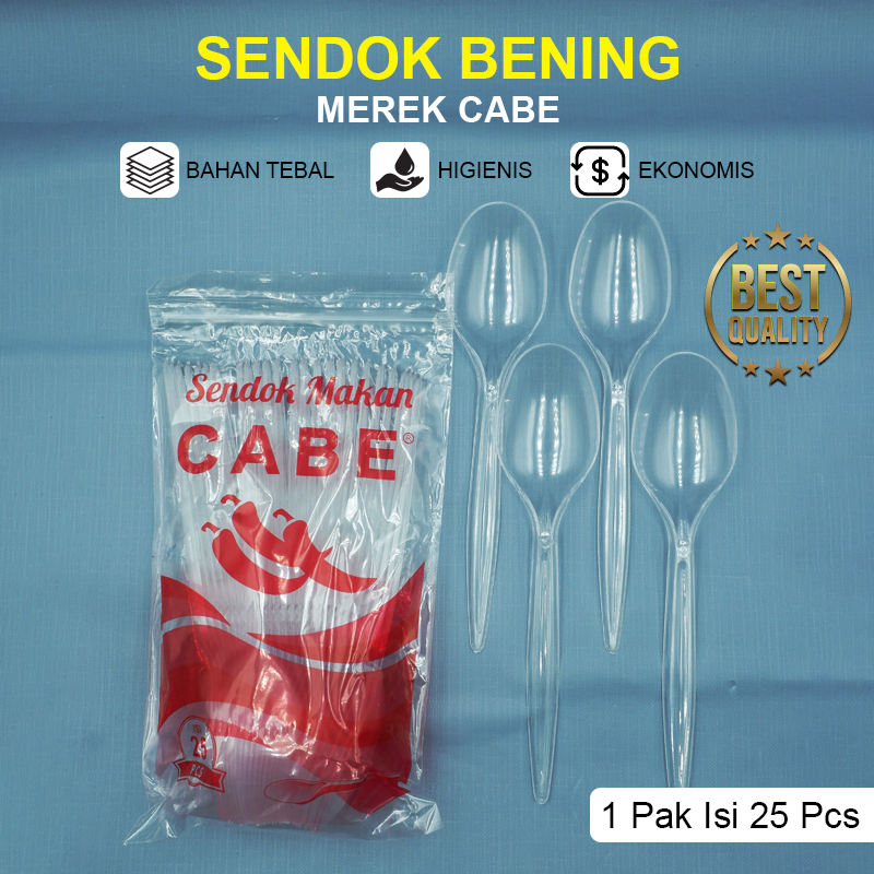 Jual Sendok Makan Bening Transparan Plastik Bahan Kuat Higinenis Tahan ...