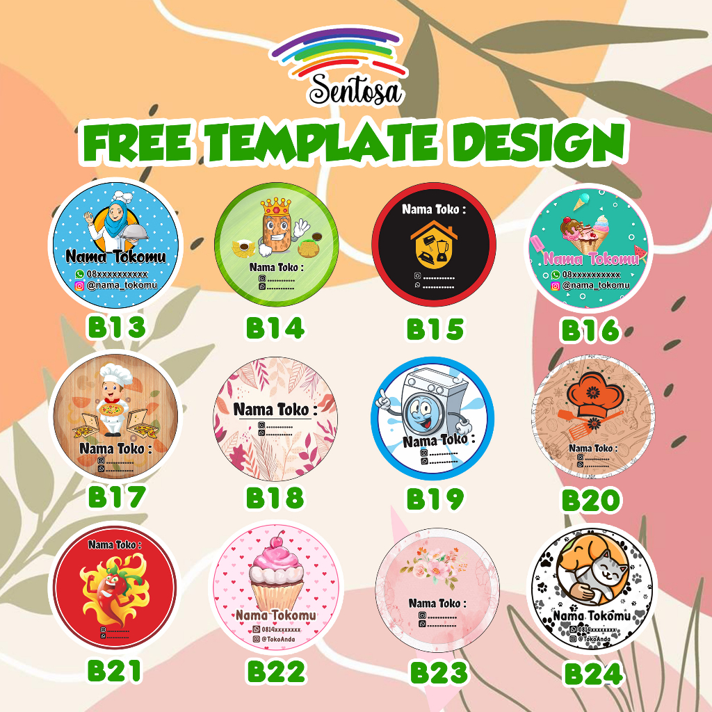 Jual STIKER CUTTING LABEL ULTAH MAKANAN SNACK CATERING CUSTOM NAMA ...