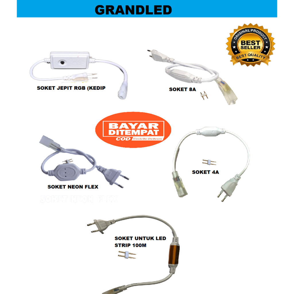 Jual ADAPTOR SOKET COLOKAN UNTUK LED STRIP MODEL JEPIT DAN JARUM BISA ...