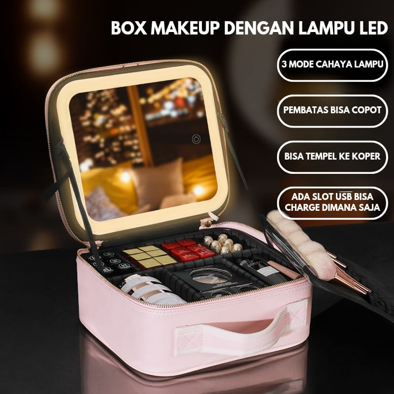 Jual Beauty case / Tas Makeup R057 Roaming Tas Make Up With Lampu LED ...