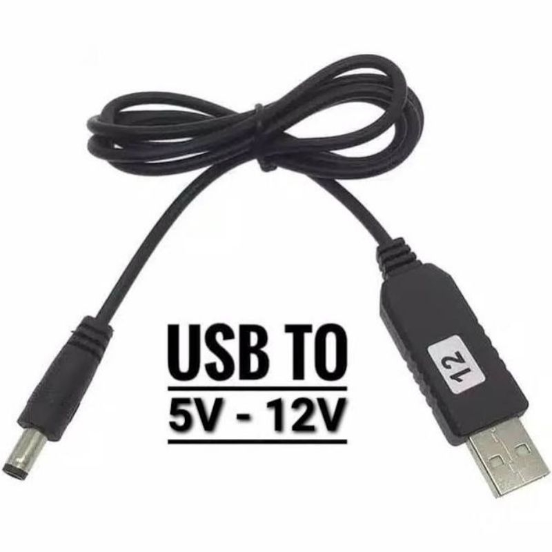 Jual kabel step up USB 5v to DC 12v kabel power bank to router/modem ...