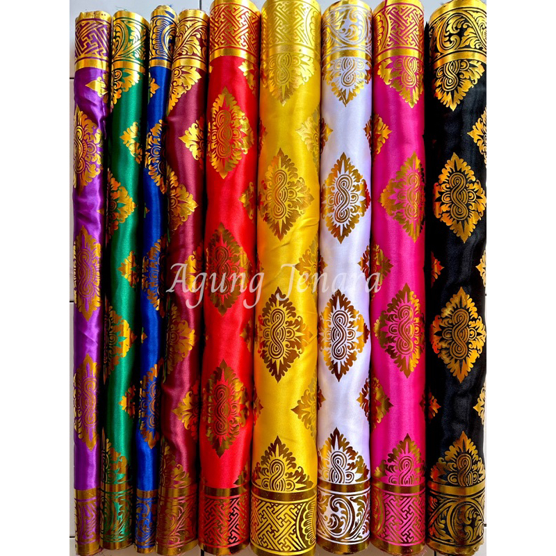 Jual Kain Satin Prada Dekorasi Motif Bunga Bali Beragam Warna Harga Per ...