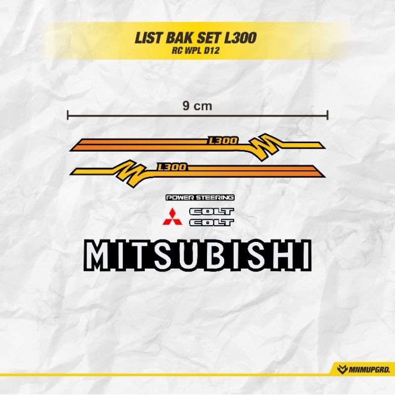 Jual Sticker RC list bak L300 + emblem, RC WPL D12 / miniatur skala 1: ...