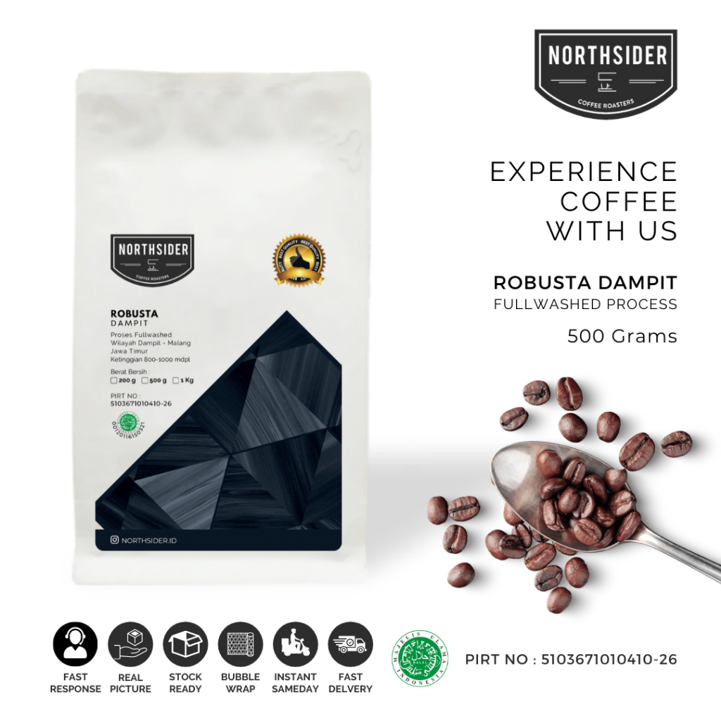 Jual Northsider Kopi Robusta Dampit Jawa Timur fully-washed coffee 500g ...