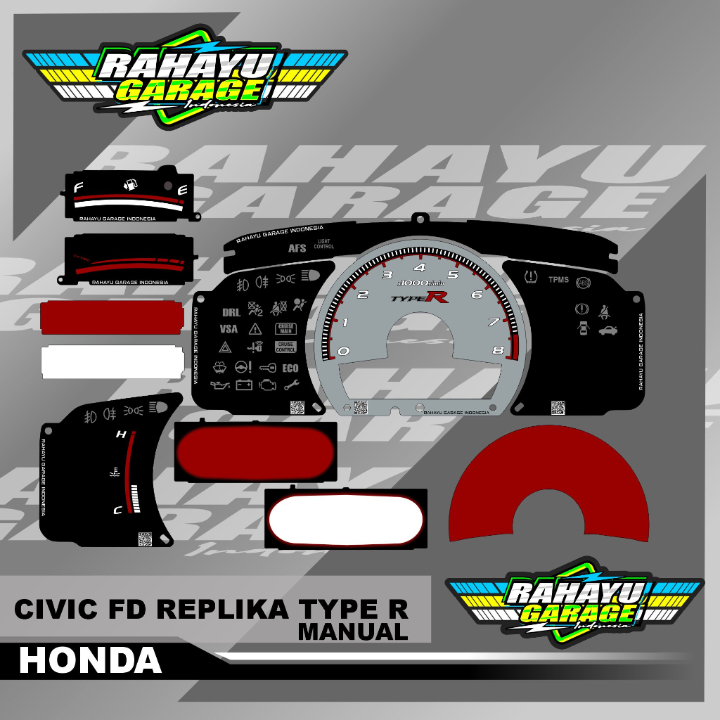 Jual PANEL SPIDO METER CIVIC FD REPLIKA CIVIC FD TYPE R SPEEDO CUSTOM ...