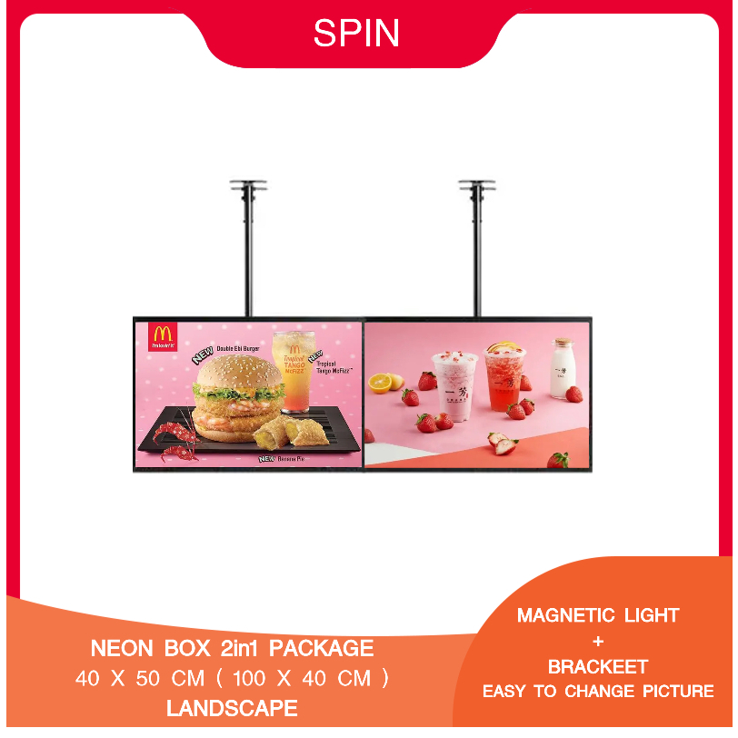 Jual NEON BOX SLIM LED LIGHT BOX Menu Paket 2in1 40x50cm ( 100x40cm ...