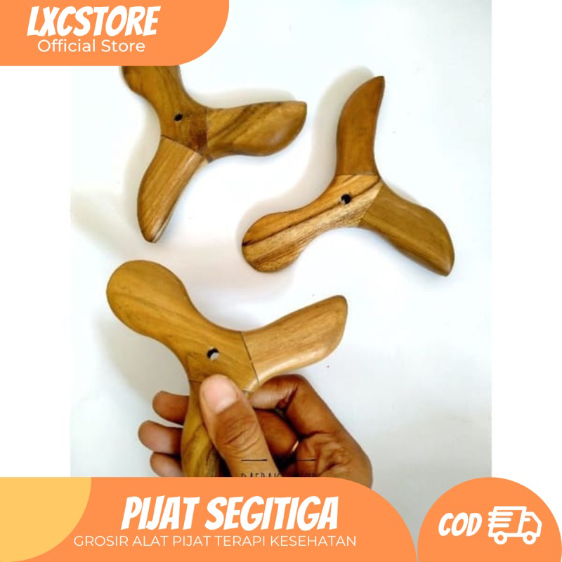 Jual alat pijat bentuk segitiga untuk telapak kaki punggung tangan refleksi pijat kayu ...
