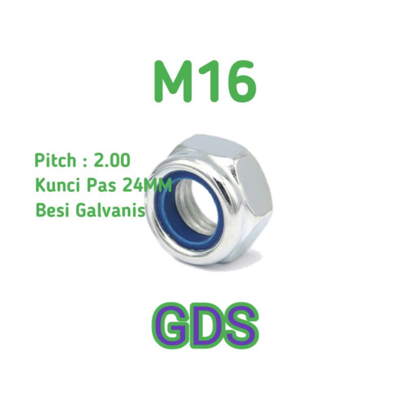 Jual Mur Nylon Galvanis M16 / Lock Nut Galvanis M16 | Shopee Indonesia