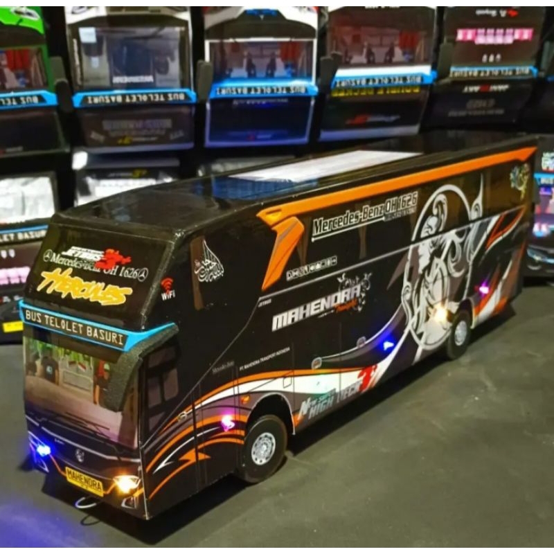 Jual bus miniatur viral telolet / bus oleng nada + full lampu | Shopee ...