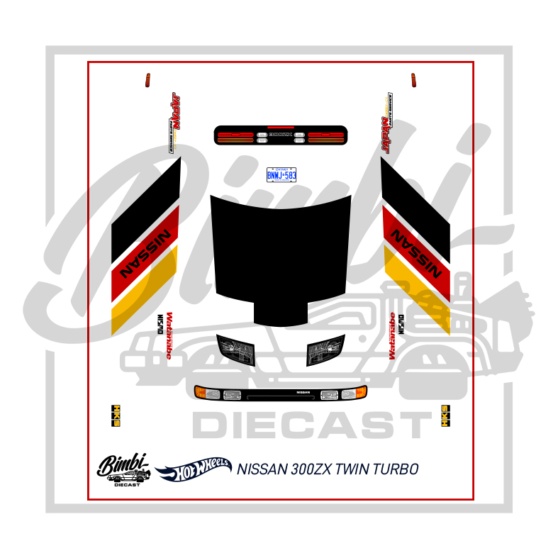 Jual Decal Hotwheels Nissan 300ZX Twin Turbo Transparan Custom diecast ...