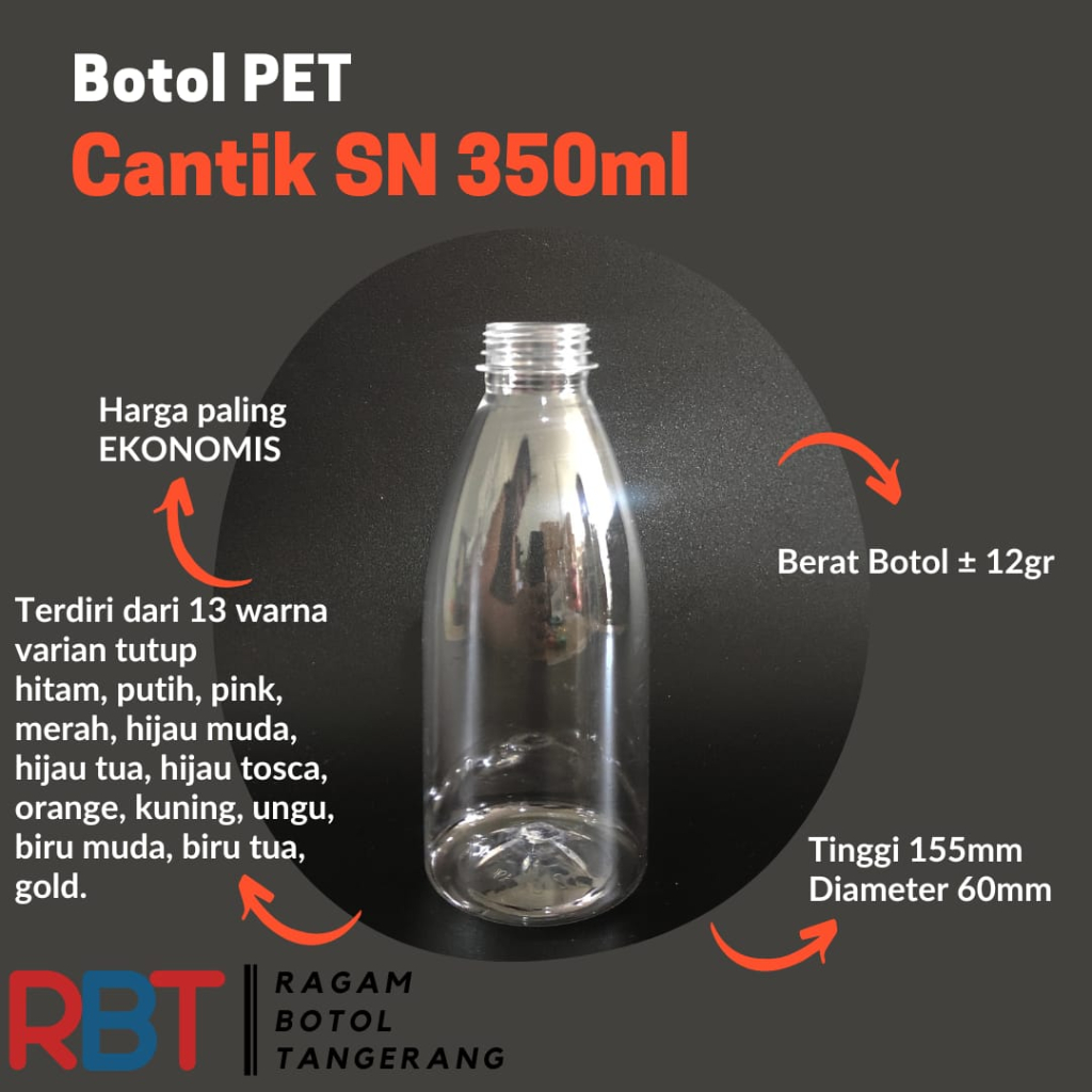 Jual Botol PET 350ml/Botol Cantik 350ml/Botol Juice/Botol Jamu/Botol Kosong (PACKING KARDUS ...
