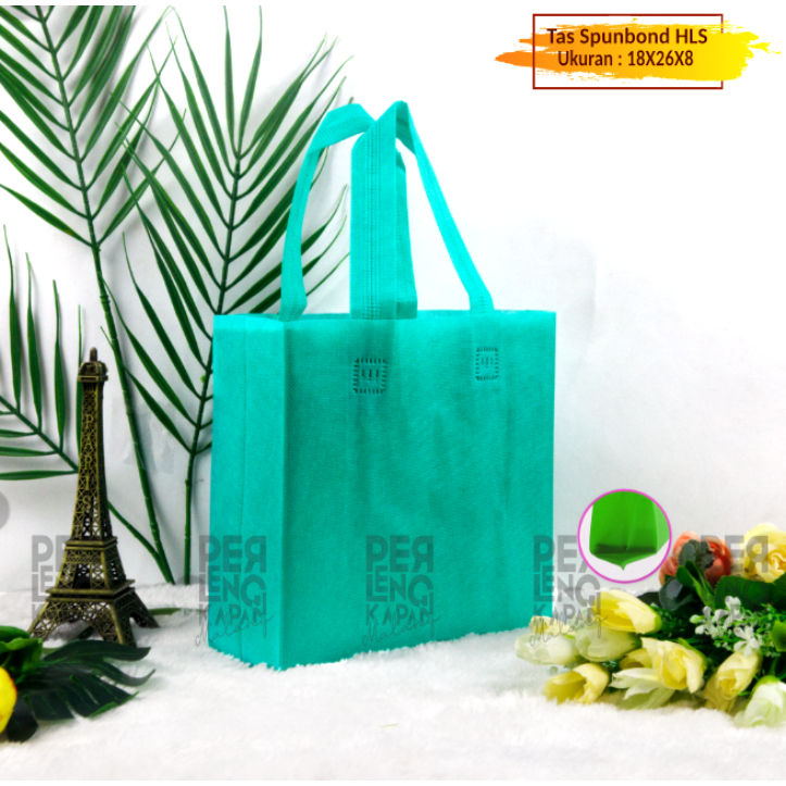 Jual HLS 65GSM Tas Spunbond Goodie Bag Laken Model Tali Ukuran 20x25x8 Tebal Polos | Shopee ...