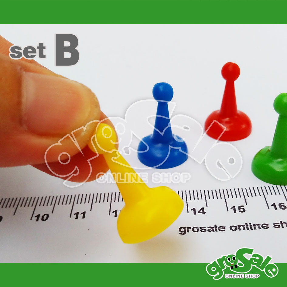 Jual Set B [16 pcs] 4 set 4 warna Bidak Pion Cone Pelengkap Mainan Board Game Monopoli Ludo Toys ...