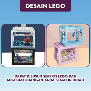 Jual Aquarium Mini Cupang 12x8cm Akrilik Akuarium Block Ikan Hias Emas ...