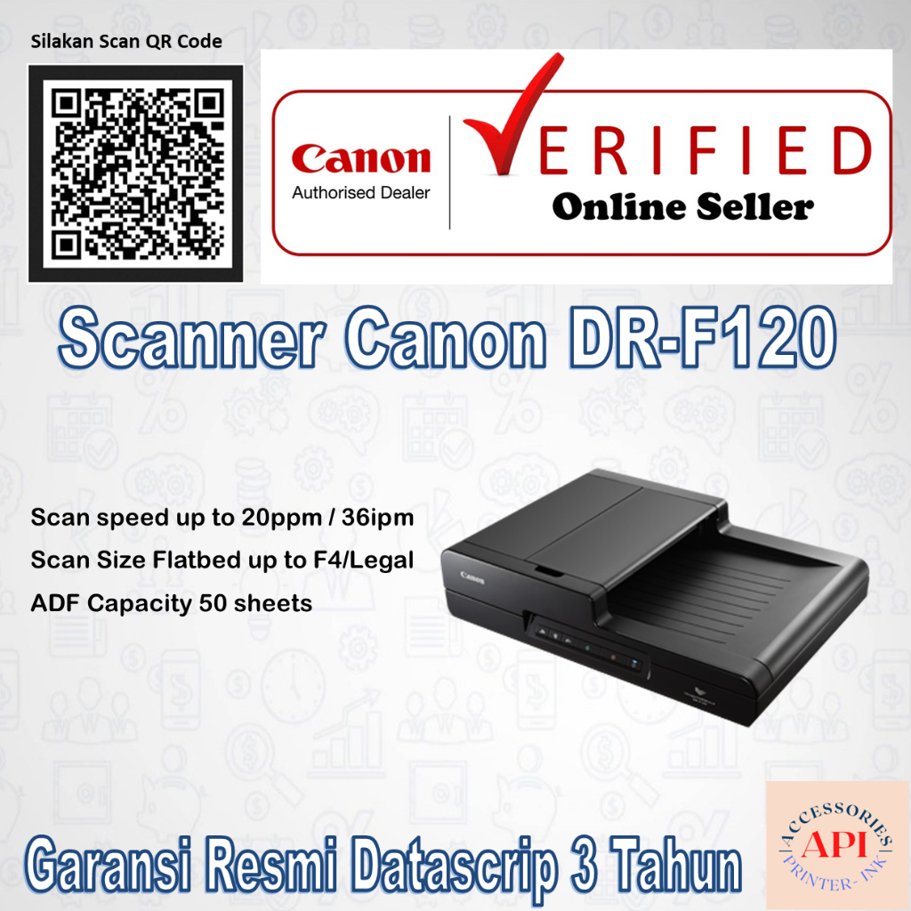 Jual Scanner Canon DR-F120 DR F120 - Flatbed Bisa Scan F4 / Legal ...