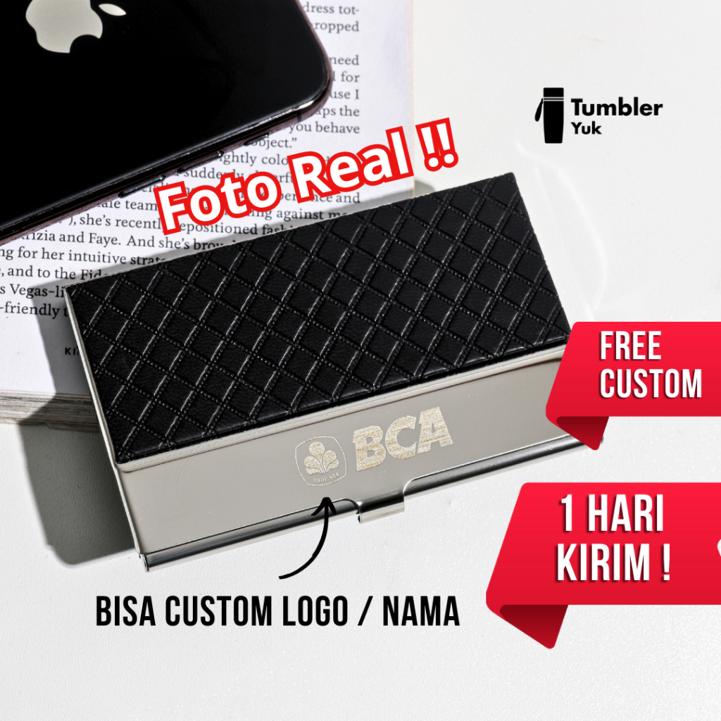 Jual Custom Tempat Kartu Nama Stainless Name Card Holder Dompet Pria ...