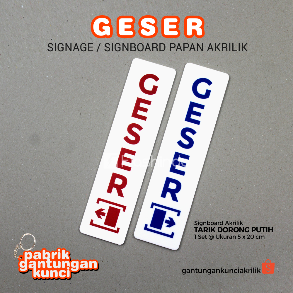 Jual Geser Kanan Kiri Papan Akrilik | Acrylic Pintu Sliding | Sign ...