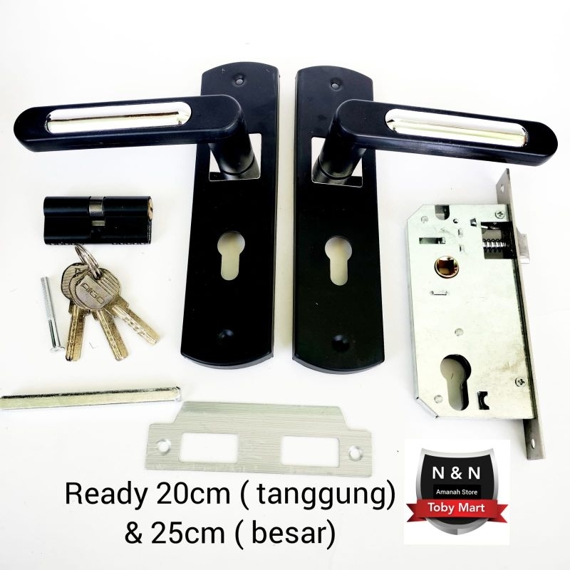 Jual Kunci Pintu Rumah Besar Handle 1 Set Kunci Pintu 25cm Kunci Pintu Rumah Ongkel Gagang
