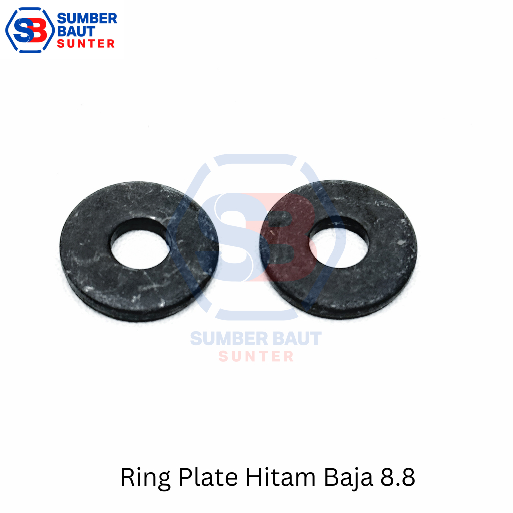 Jual M6 x 3 x 18 Ring Plat Baja Hitam LEBAR 1/4" Washer Plate 8.8 6 mm ...