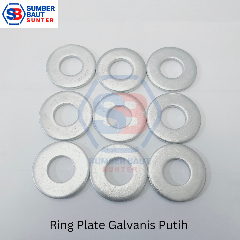 Jual M4 Ring Plat Besi Galvanis Putih WP Washer Plate 4mm per 100 pcs ...