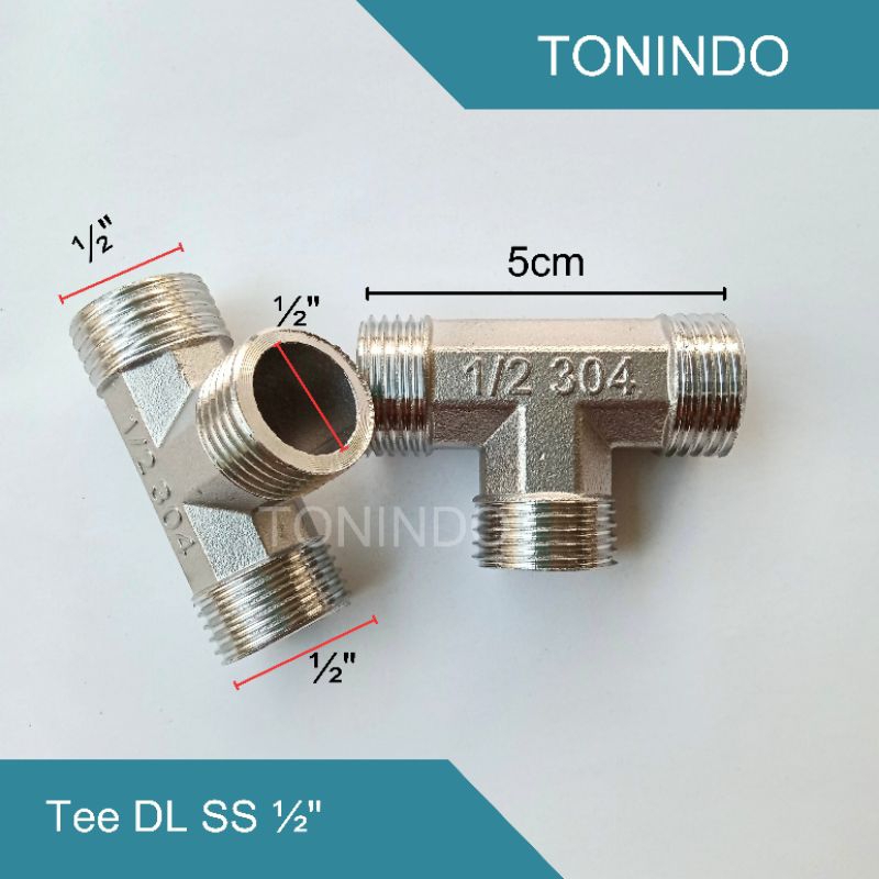 Jual Tee Drat Luar Dalam Stainless Nepel Sambungan T | Shopee Indonesia