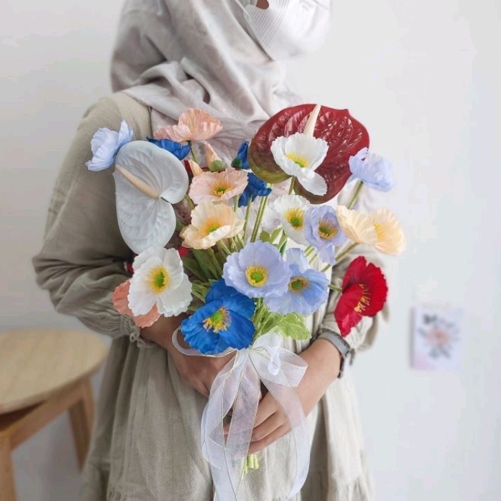 Jual handbuket poppy anthurium artificial | BUKET PREMIUM WEDDING ...