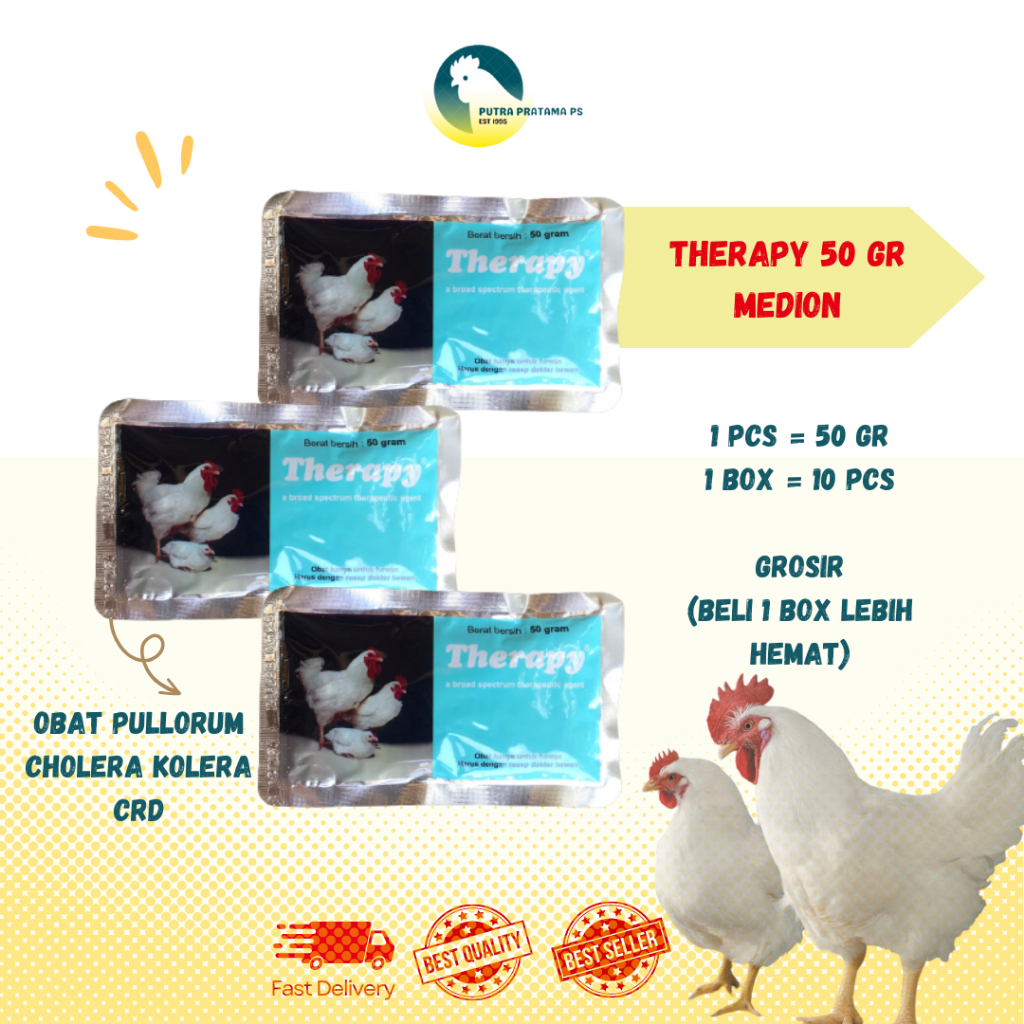 Jual THERAPY 50GR MEDION Obat Pullorum Cholera CRD Unggas | Shopee Indonesia