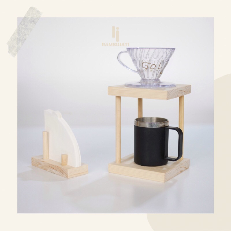 Jual V60 Coffee Drip Station Kayu / Manual Brew Stand / Wooden V60 Pour ...