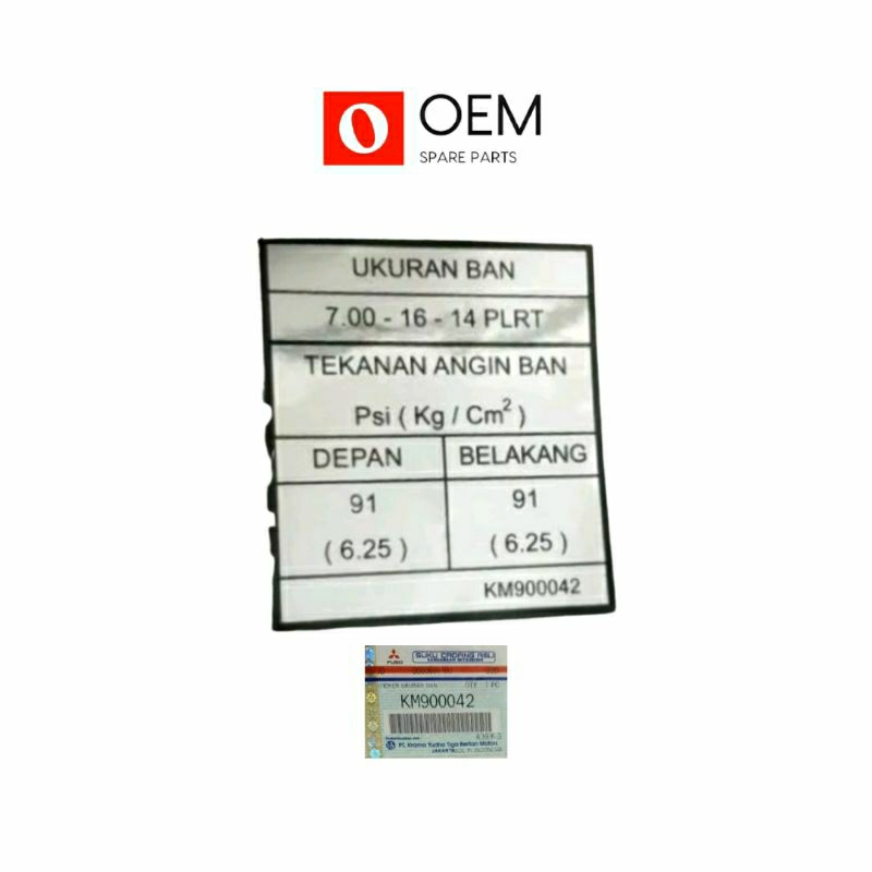 Jual STIKER LABEL UKURAN BAN MITSUBISHI L300 ORIGINAL KM900042 | Shopee ...