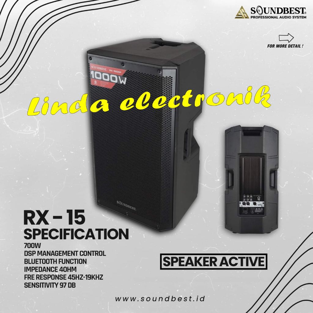 Jual speaker aktif soundbest rx 15 dsp rx15 dsp rx15dsp 15 inch original | Shopee Indonesia